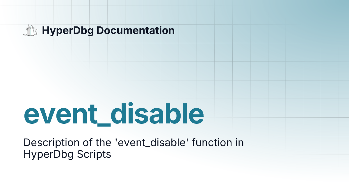 event_disable | HyperDbg Documentation