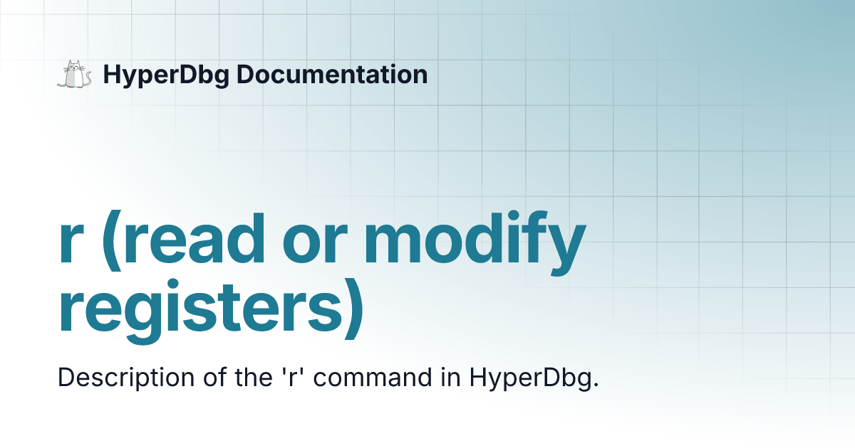 r (read or modify registers) | HyperDbg Documentation