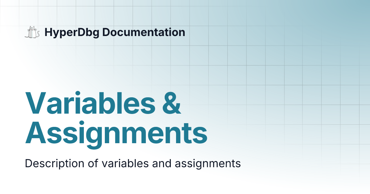 Variables & Assignments | HyperDbg Documentation