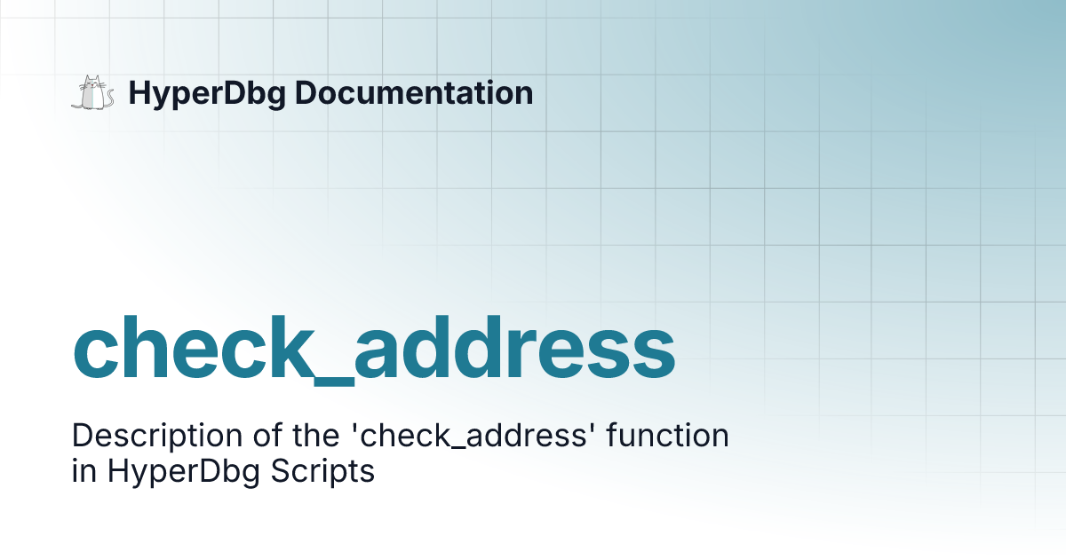 check_address | HyperDbg Documentation