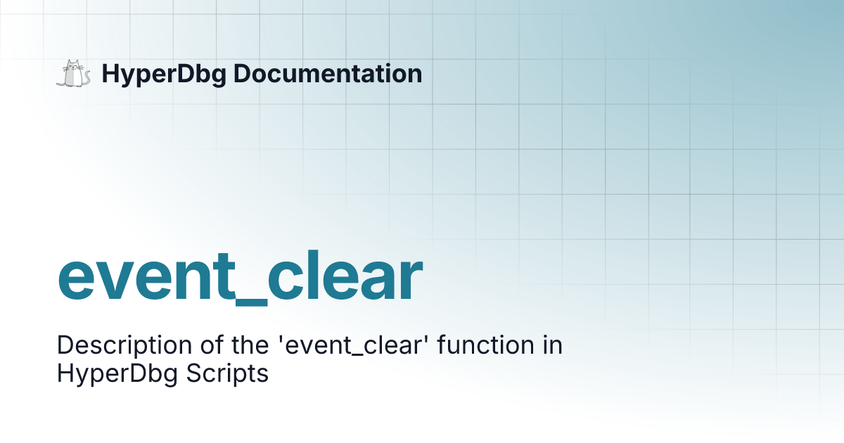 event_clear | HyperDbg Documentation