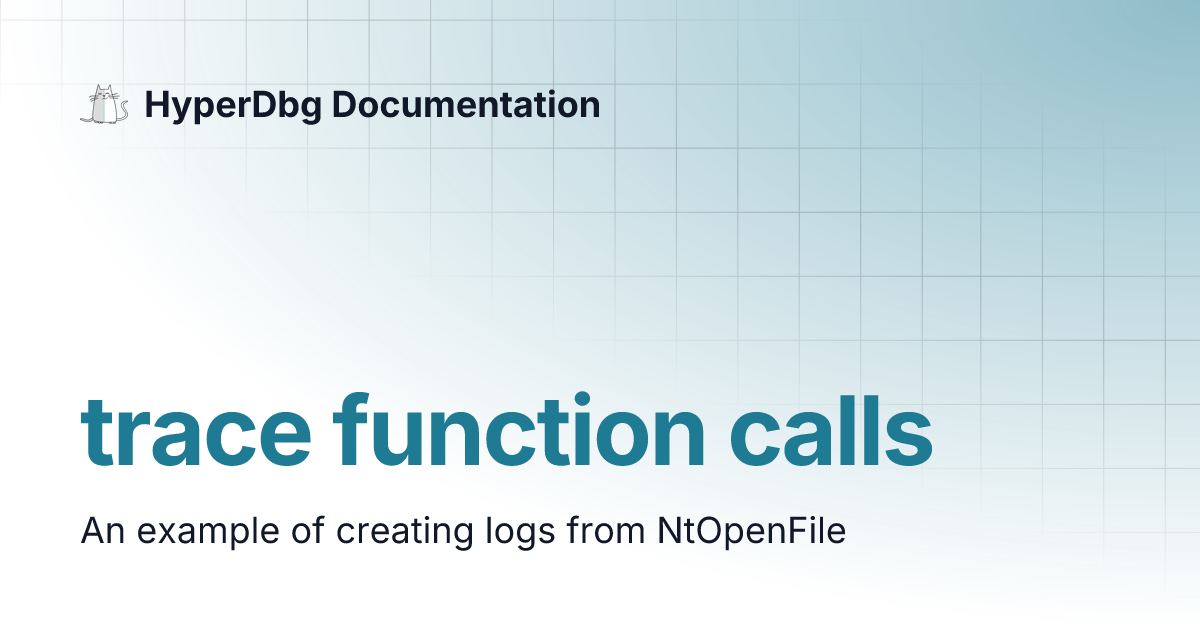 trace function calls | HyperDbg Documentation