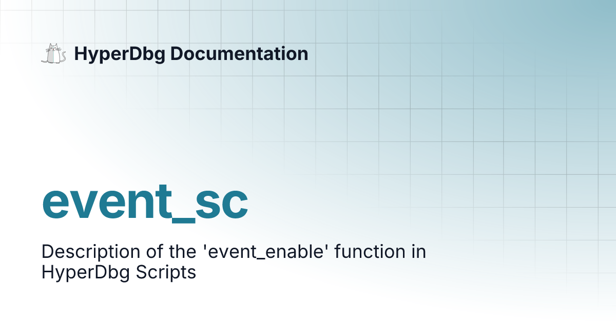 event_sc | HyperDbg Documentation