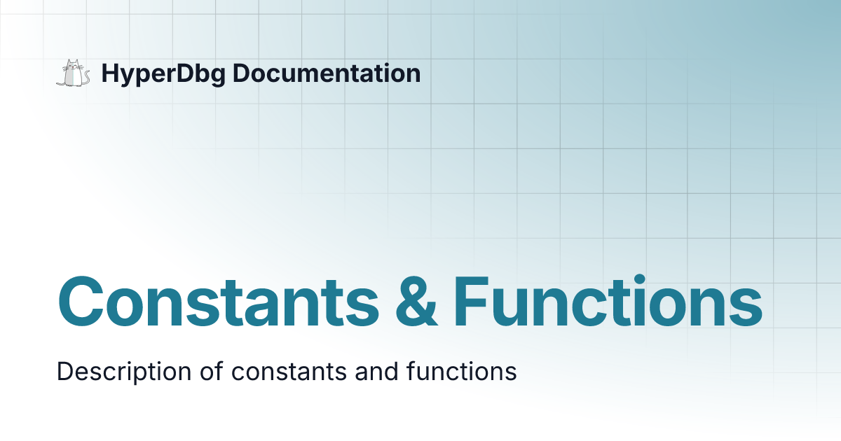 Constants & Functions | HyperDbg Documentation